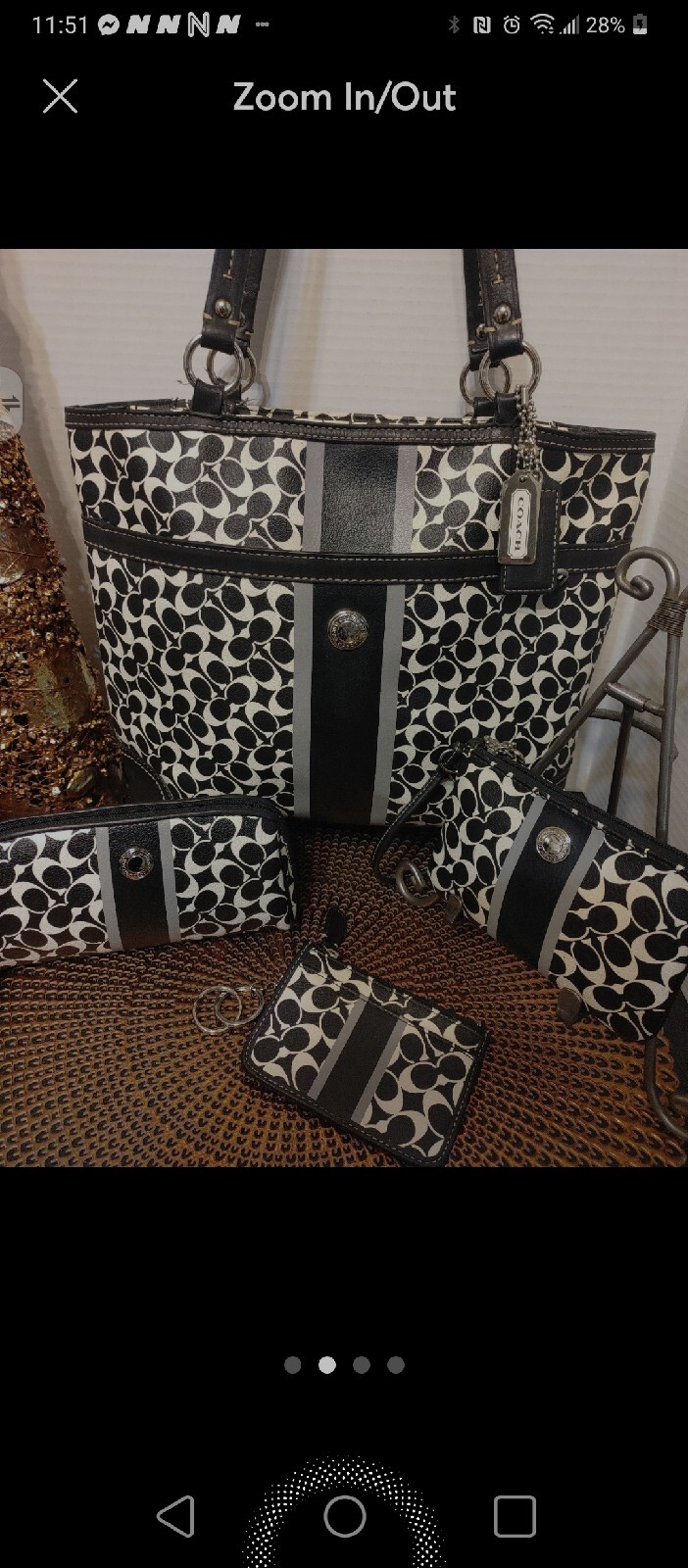 Coach Signature C Leather Heritage Tote Purse F15137 for sale online | eBay