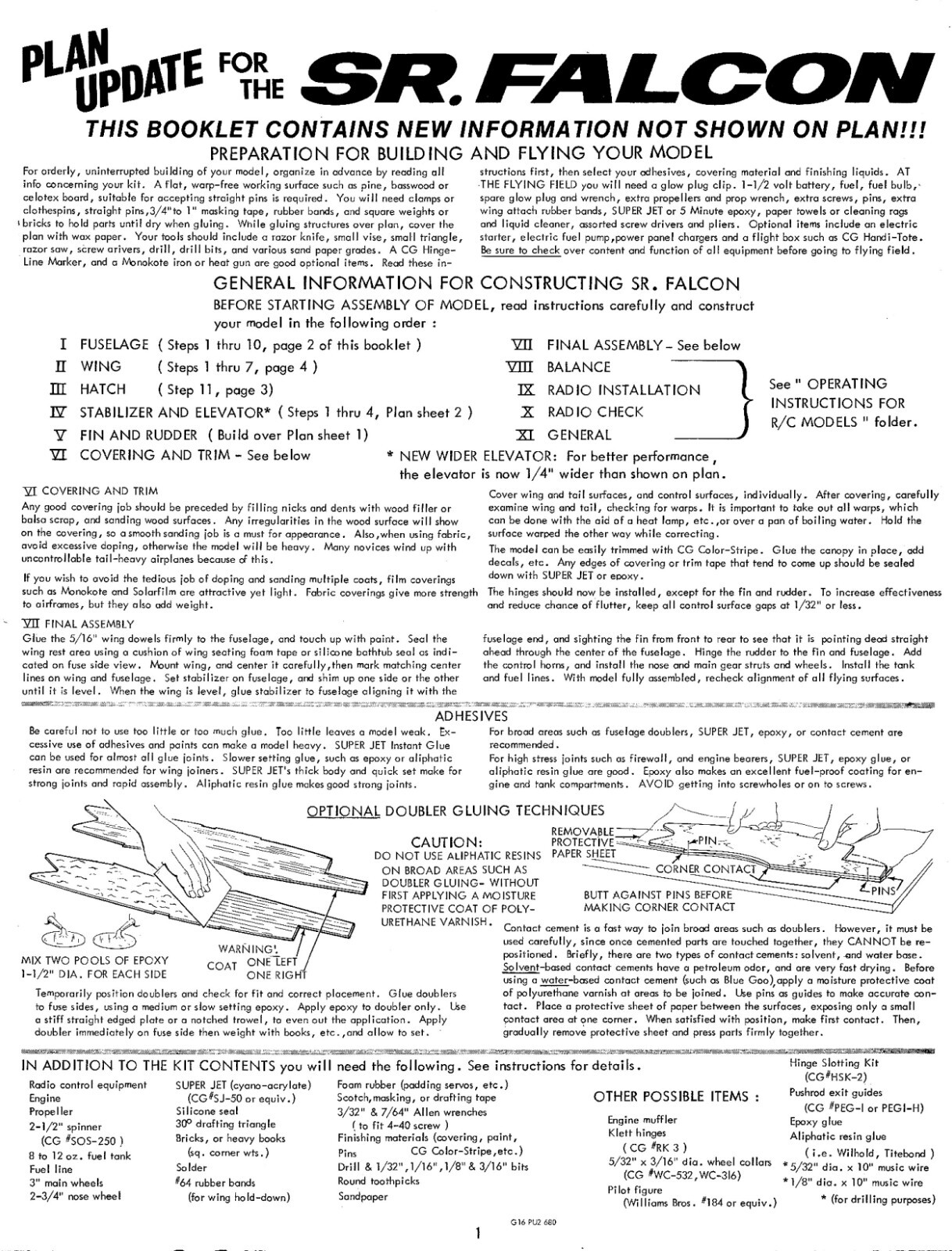 Carl Goldberg Model Airplane Plans (RC): Senior Falcon 69" Competition ...
