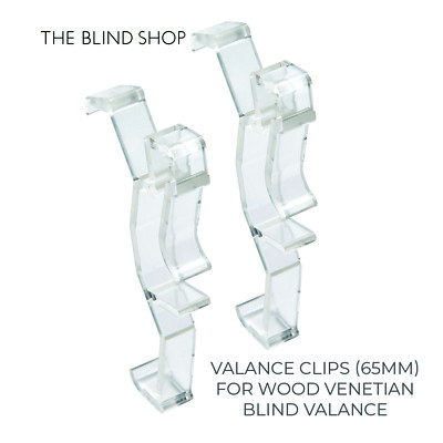 Wood Venetian Blind Valance Clips - per pair - Fits a 63mm Wide Valance ...