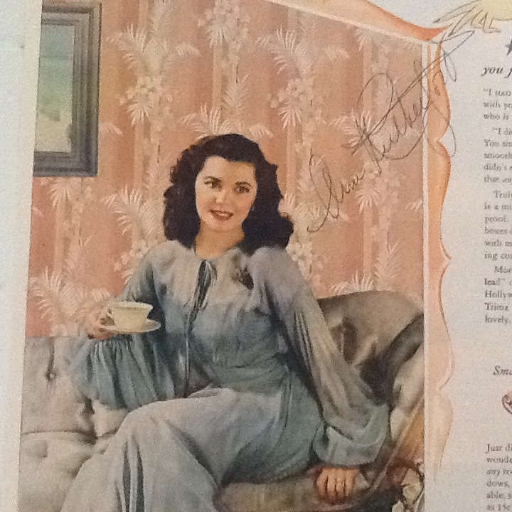 Ann Rutherford SIGNED 1945 Wallpaper Ad 40s Actress GWTW MGM Andy Hardy ...