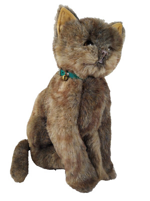 Vintage REAL SOFT TOYS Cat Plush Stuffed Toy Watford Gray Brown ...