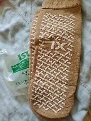 2 lot New LSL Safety Care Footwear Traction Sock Skid Resistant Size XL ...