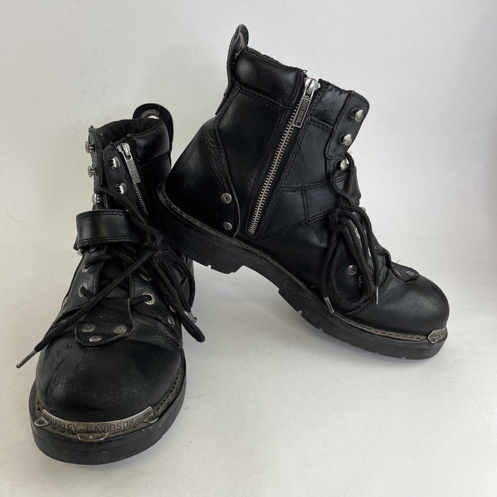 Harley-Davidson Brake Buckle Black Motorcycle Boots 9… - Gem