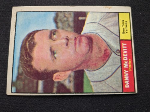 1961 Topps Baseball Card # 349 Danny McDevitt - New York Yankees (VG/EX ...