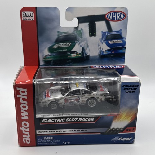 AUTO WORLD GREG ANDERSON SUMMIT PRO STOCK SILVER SLOT CAR NEAR MINT ...