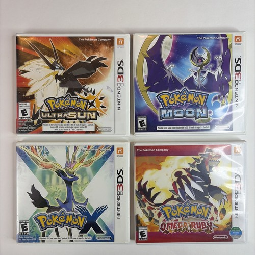 Pokemon X Ultra Sun Moon Omega Ruby Nintendo 3DS 4 Game Lot Bundle ...