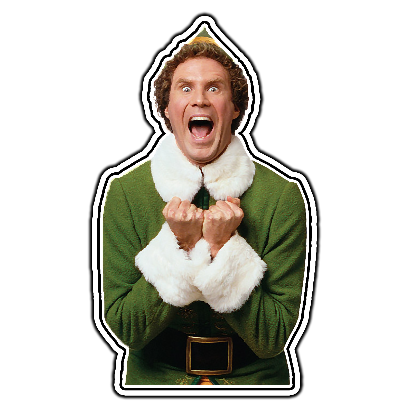 Buddy The Elf Will Ferrell Excited #1 Christmas Sticker Waterproof ...