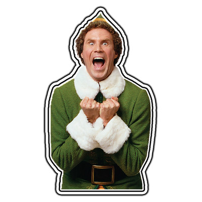 Buddy The Elf Will Ferrell Excited #1 Christmas Sticker Waterproof ...
