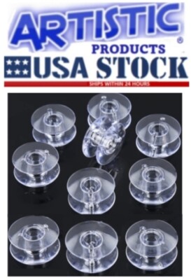 #172336 172222. 20 Drop-in Curved Bobbins Clear Plastic- SINGER 66 99 ...