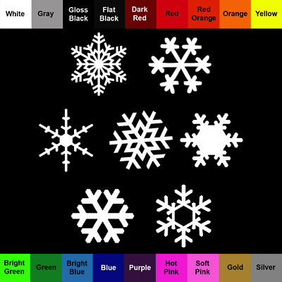 Snowflakes Stickers 7 Pack Winter Snowflake Decals | eBay