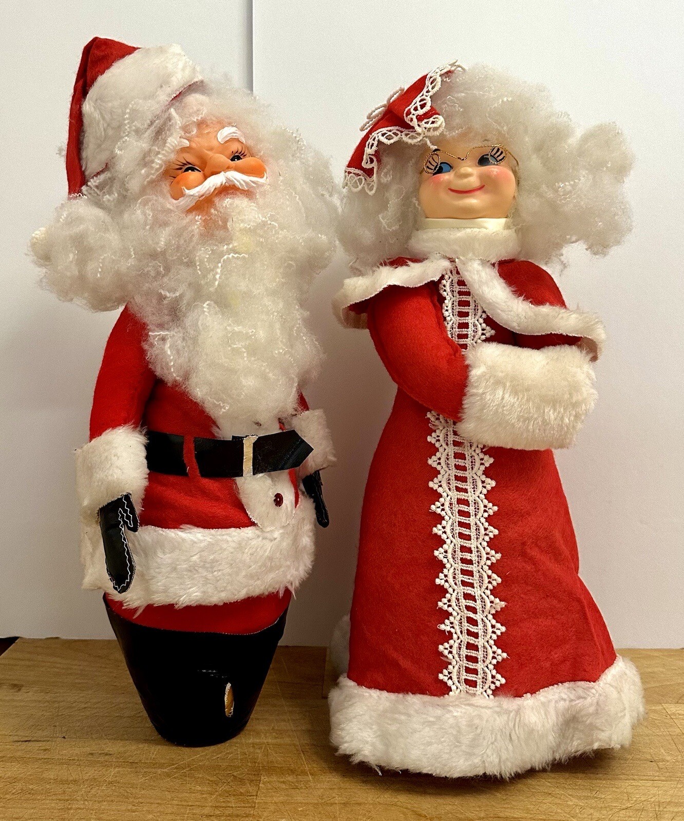 Vintage 50s 60s Handmade Bowling Pin Santa Claus Mrs Claus 16” New ...