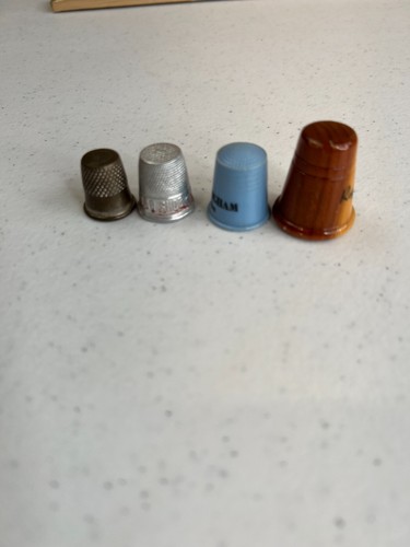 Vintage Thimble Metallic Plastic Wooden Collection Sewing Thimble - Lot ...