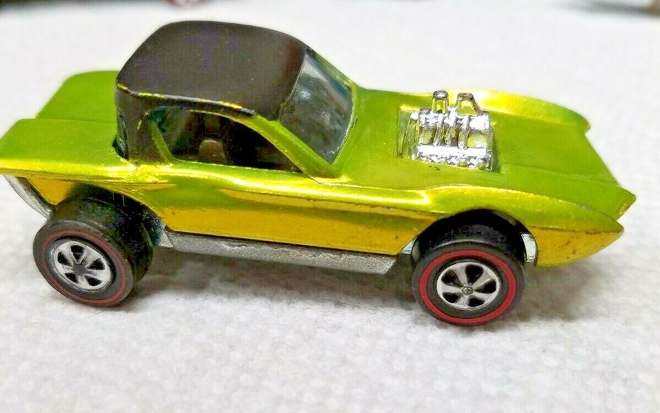 HOT WHEELS REDLINE PYTHON 1968 U.S. LIME YELLOW W/ BUTTON VINTAGE NEAR ...