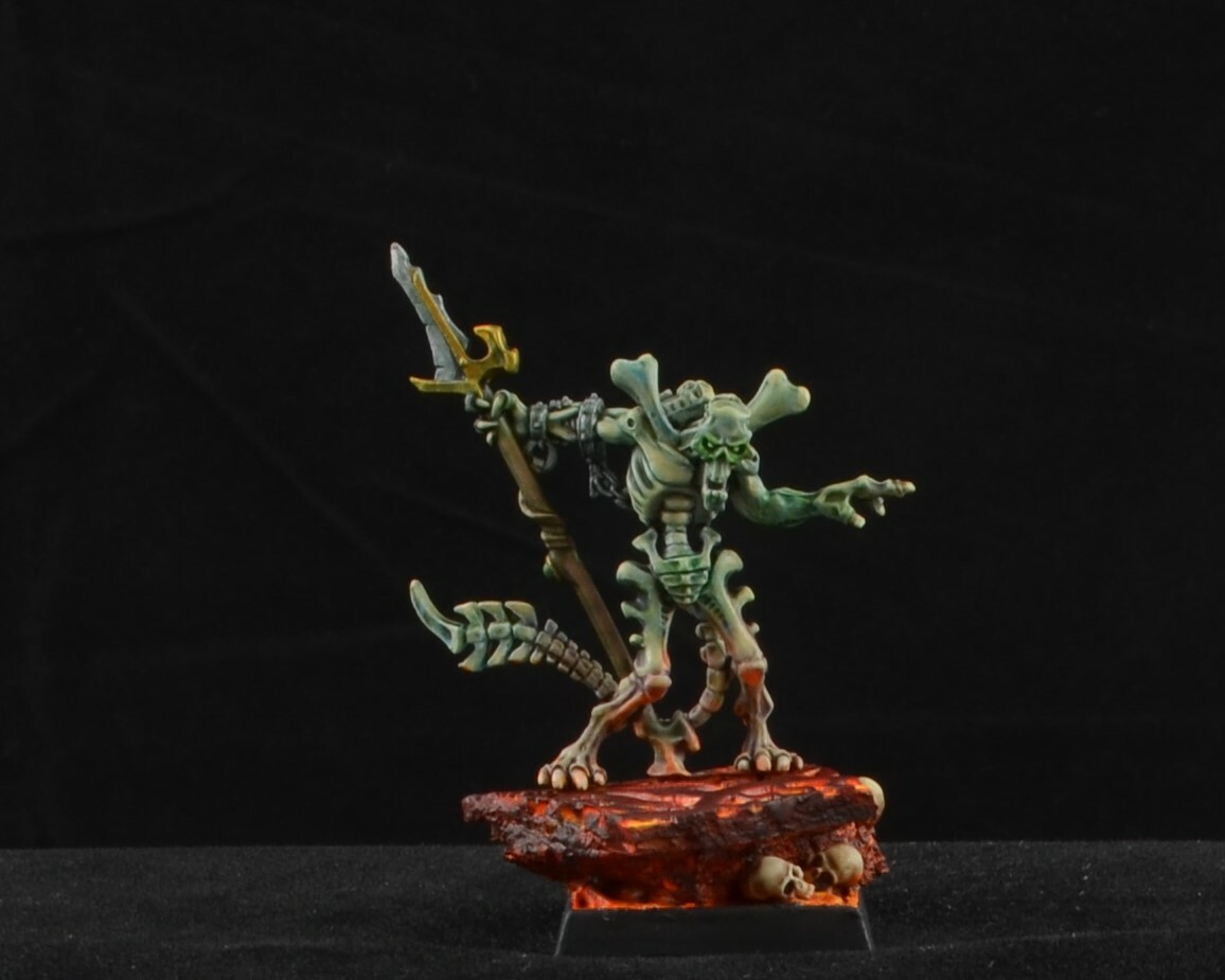 Painted Lesser Devil from Reaper Miniatures, demon, skeleton, D&D lava ...