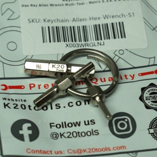 Keychain Allen Hex Wrench Key Bit -Metric Tiny Multi-Tool 2/2.5/3/4/5/6 ...