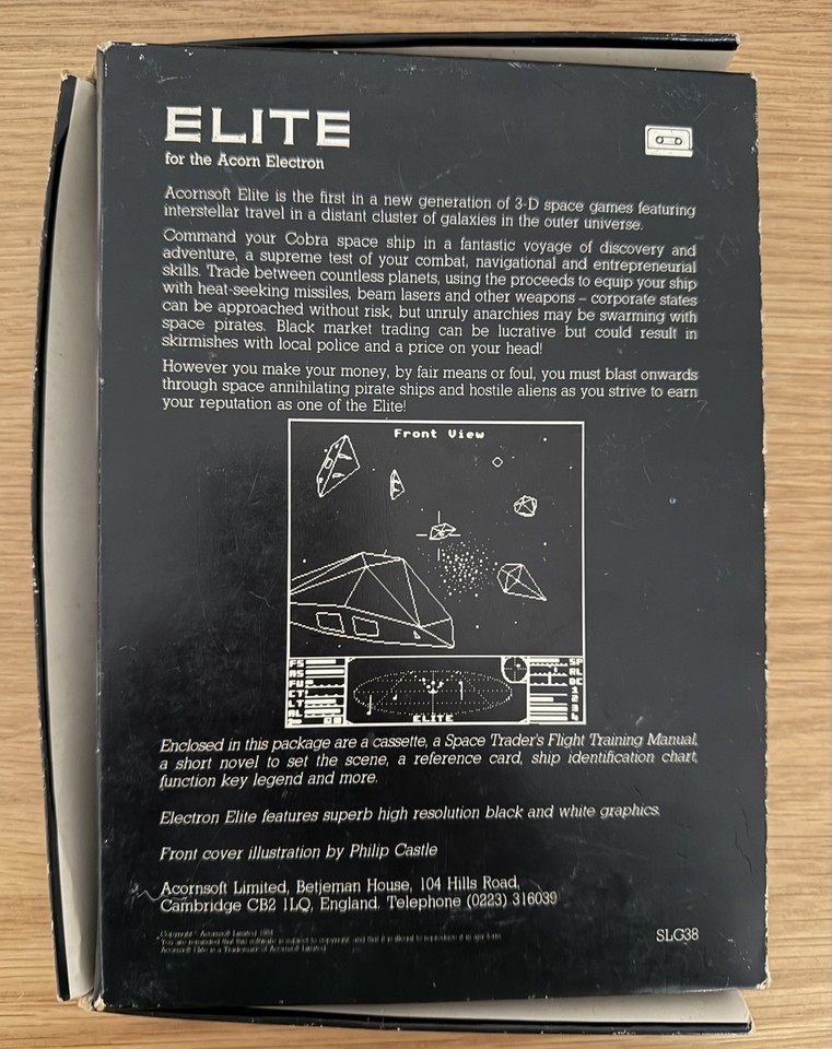 Elite - Acorn Electron Computer Acornsoft Boxed Complete Tape Game ...