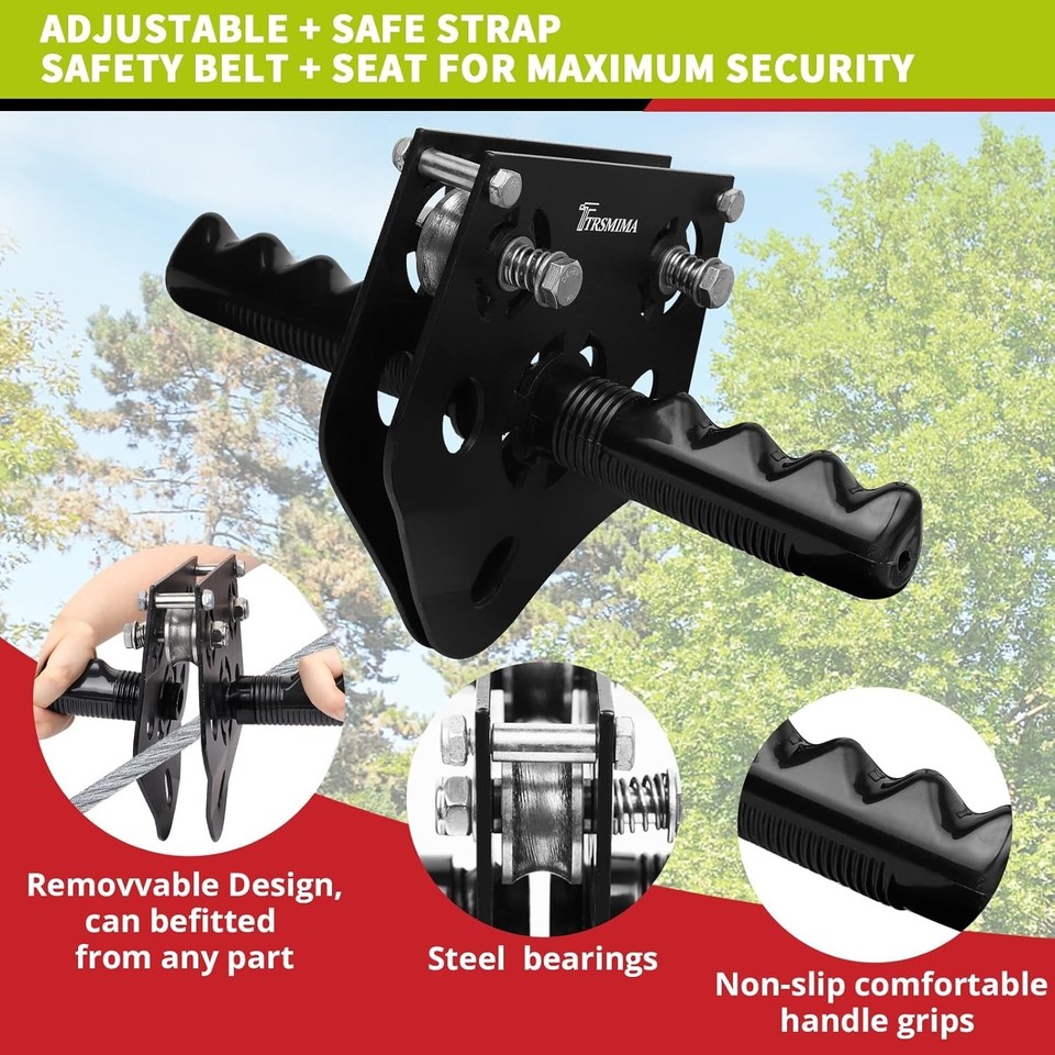 120 Feet Zip Line Kit for Kids and Adult Up to 330 lb with Zipline ...