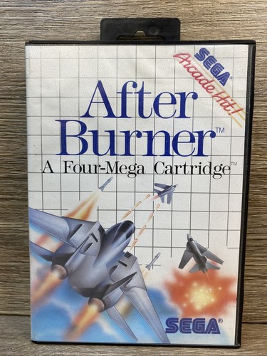 Sega Master System AFTER BURNER Game Cartridge COMPLETE w/ Hang Tab and ...