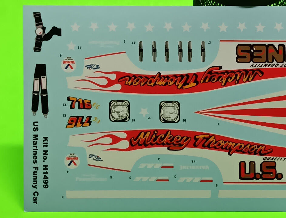 Decal Sheet Instruction 1/16 Mickey Thompson US Marines Grand Am Funny ...