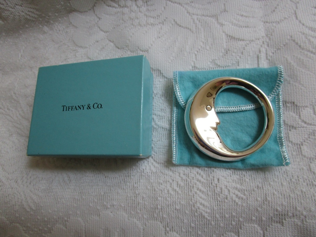 Tiffany Blue Baby Rattle TIFFANY & CO STERLING SILVER MAN IN THE MOON