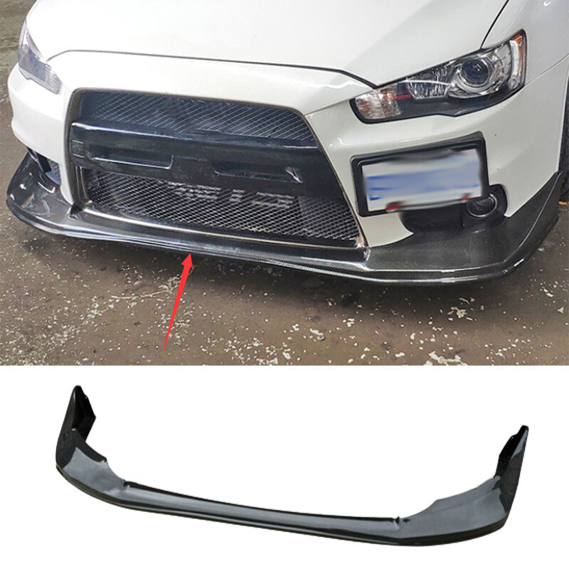 For Mitsubishi Lancer EVO 07-17 JUN Carbon Fiber Front Lip Spoiler ...