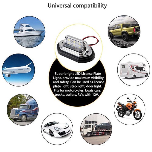 2x Universal LED License Plate Tag Light Lamp White For Truck SUV ...