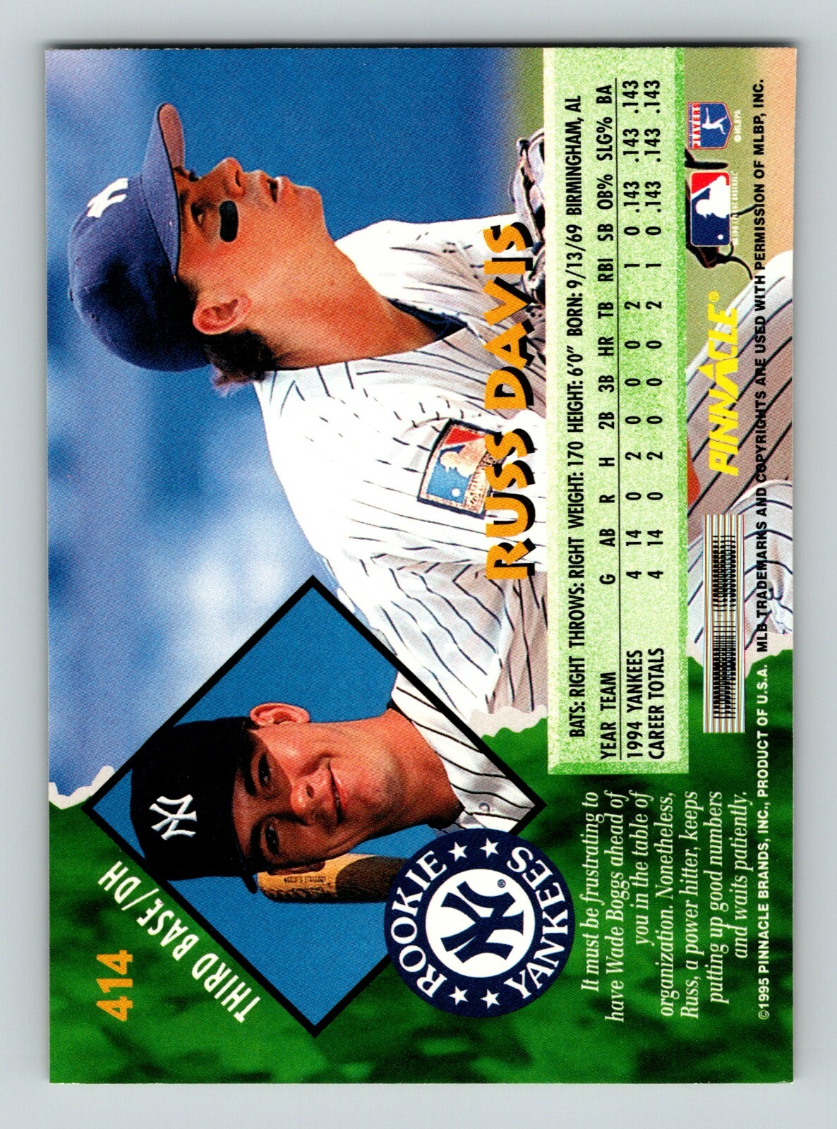 1995 Pinnacle - Russ Davis #414 for sale online | eBay