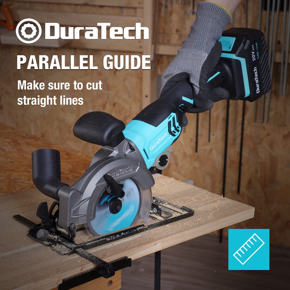 DURATECH 20V Cordless Mini Circular Saw 4-1/2" Compact Electric ...