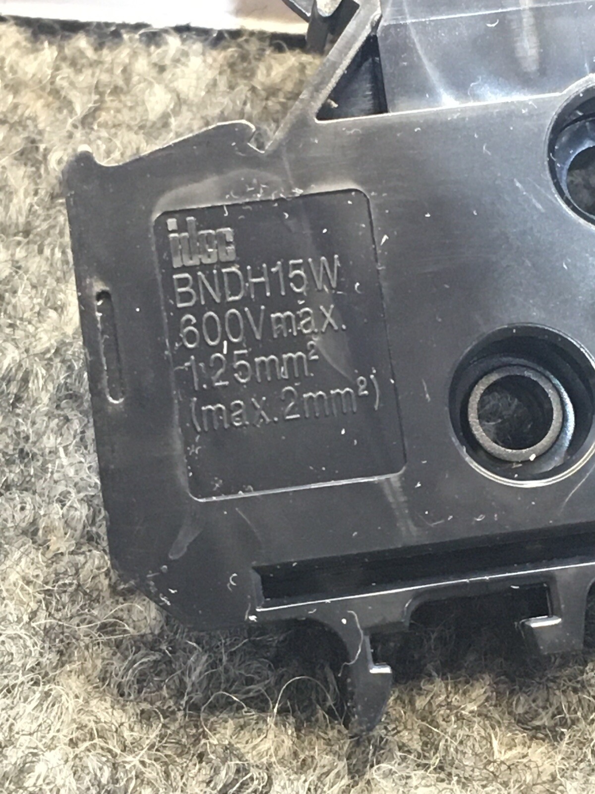 LOT OF 5 NOS IDEC BNDH-15W TERMINAL BLOCK, 10 AMP, 2 POLE, 600 VAC FNIP ...