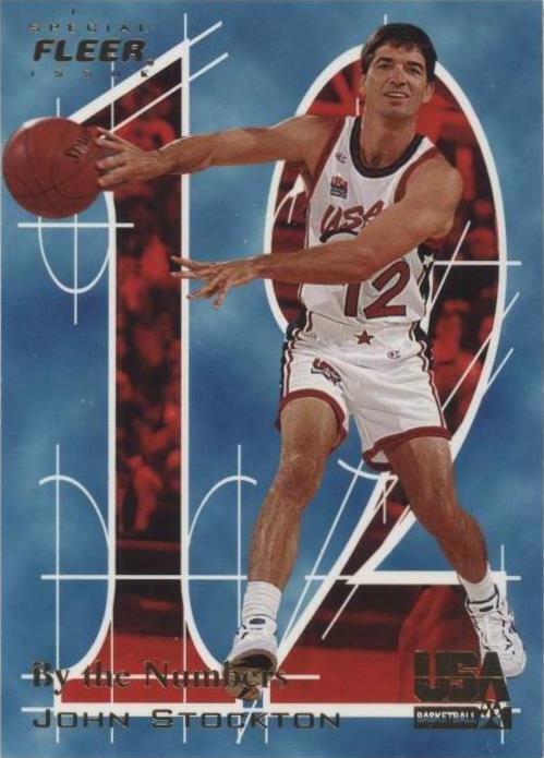 1996 Fleer USA Basketball - By the Numbers John Stockton #20 for sale ...