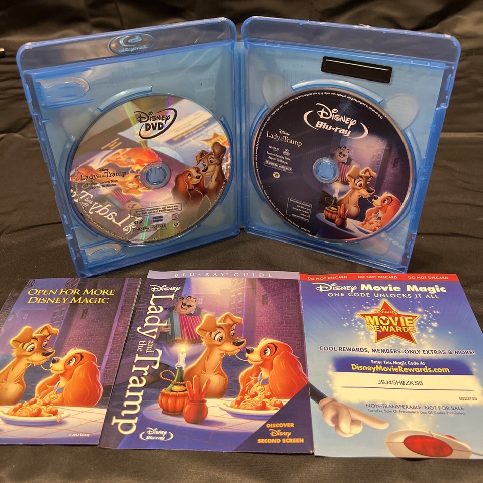 Lady and the Tramp 1955 (Blu-ray/DVD, 2012) Disney Diamond Edition w ...