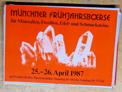 Plakat Mineralien Fossilien Edel/Schmucksteine 1987 München Original ...
