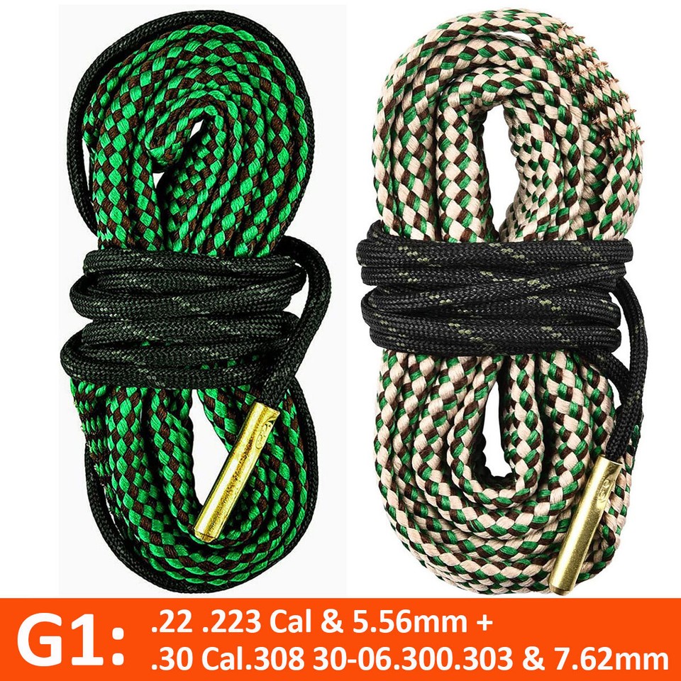 Bore Rope Cleaner Gun Barrel Cleaning Brush Kit for Shotguns & Rifles ...