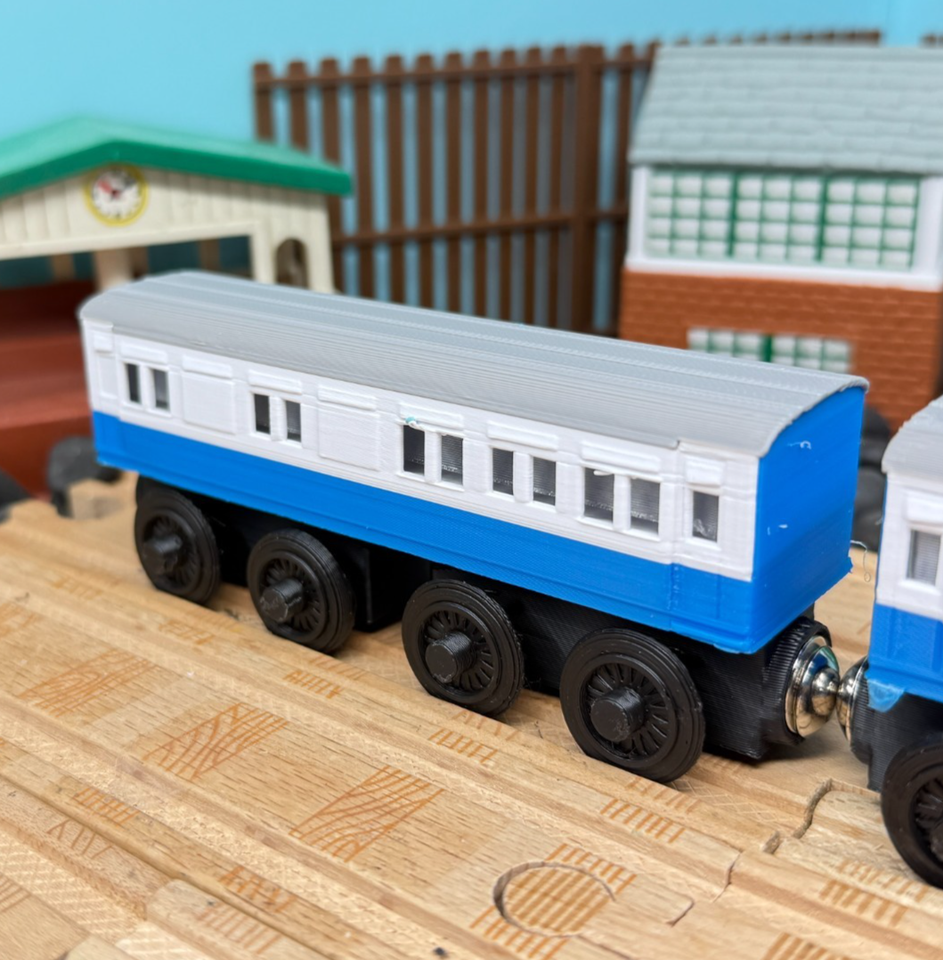 Wooden Railway Express Passenger & Brake Coach Train Custom For Thomas ...