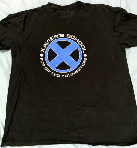 RARE X-MEN XAVIER'S SCHOOL COMIC LOGO SHIRT XL MARVEL WOLVERINE MOVIE ...
