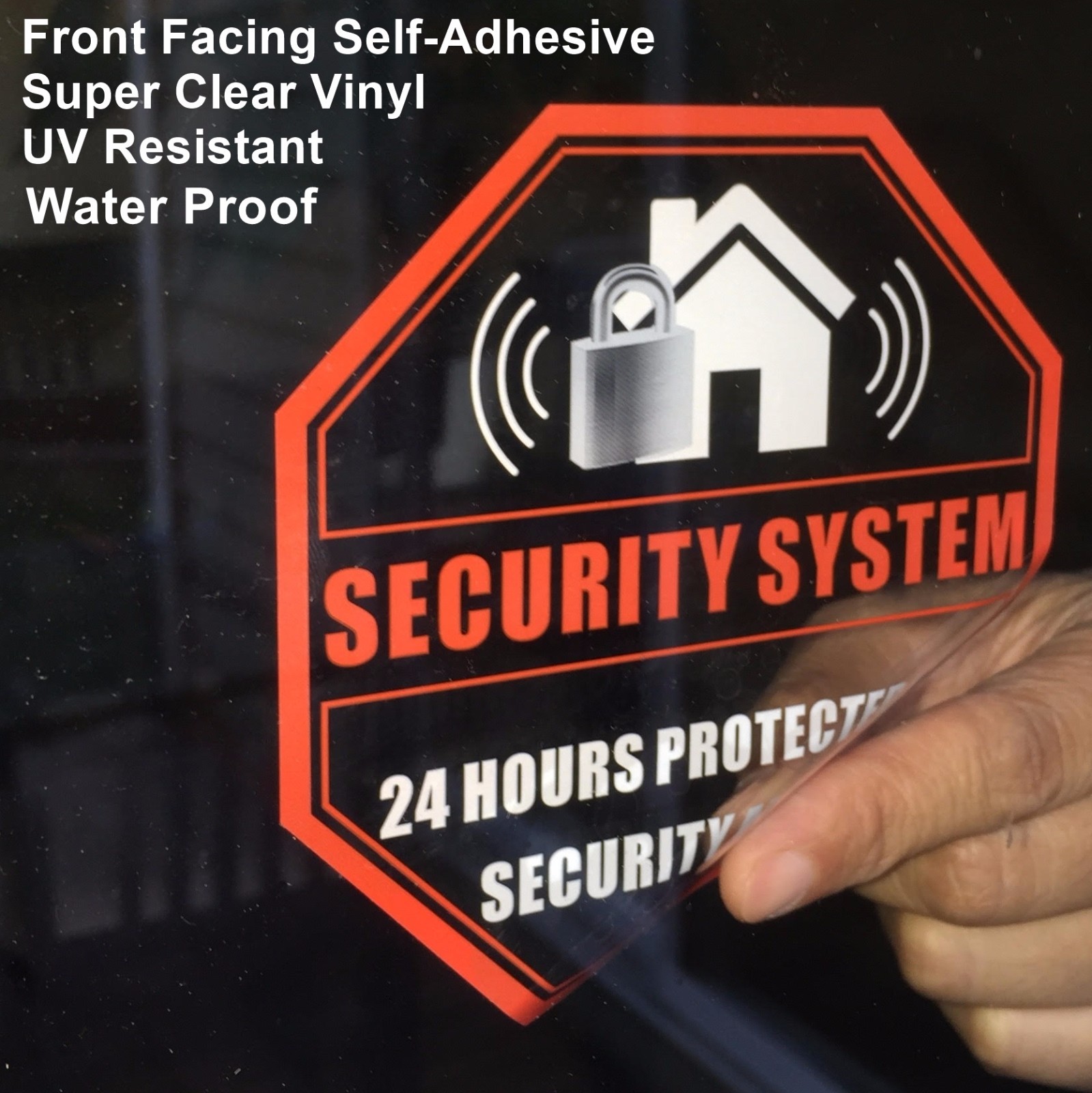 4 Home Business Security Burglar Alarm System Warning Clear Vinyl ...