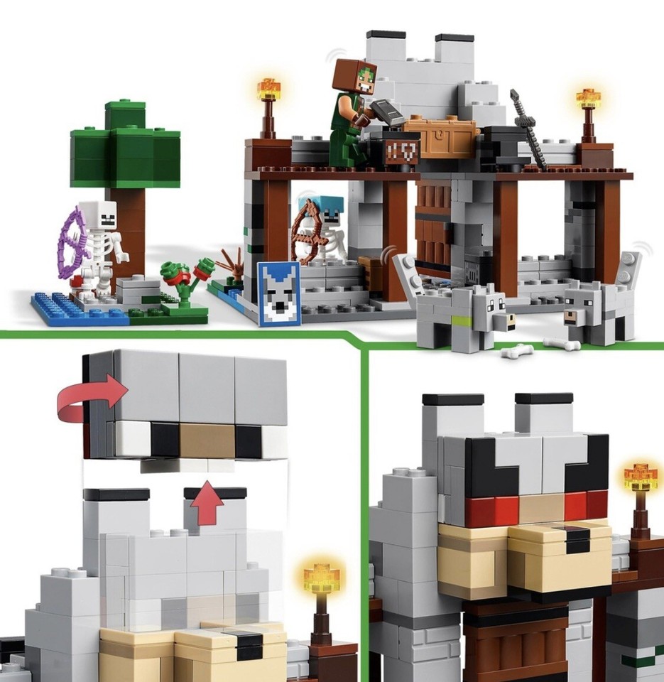 LEGO Minecraft The Wolf Stronghold Fortress Video Game Toyset (21261 ...