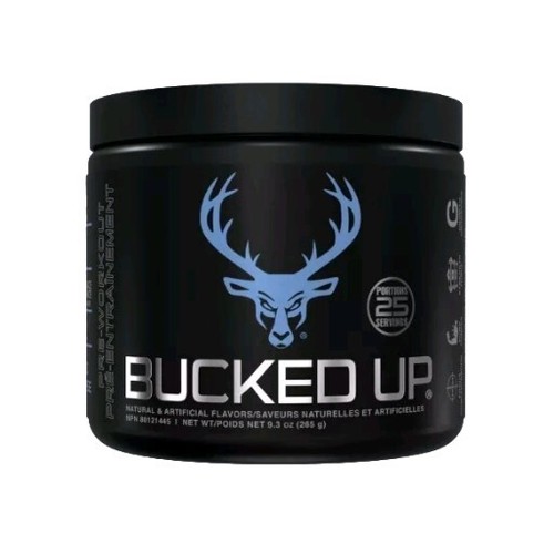 Bucked Up Pre-Workout Powder with 200mg Caffeine - Blue Raz (25 ...