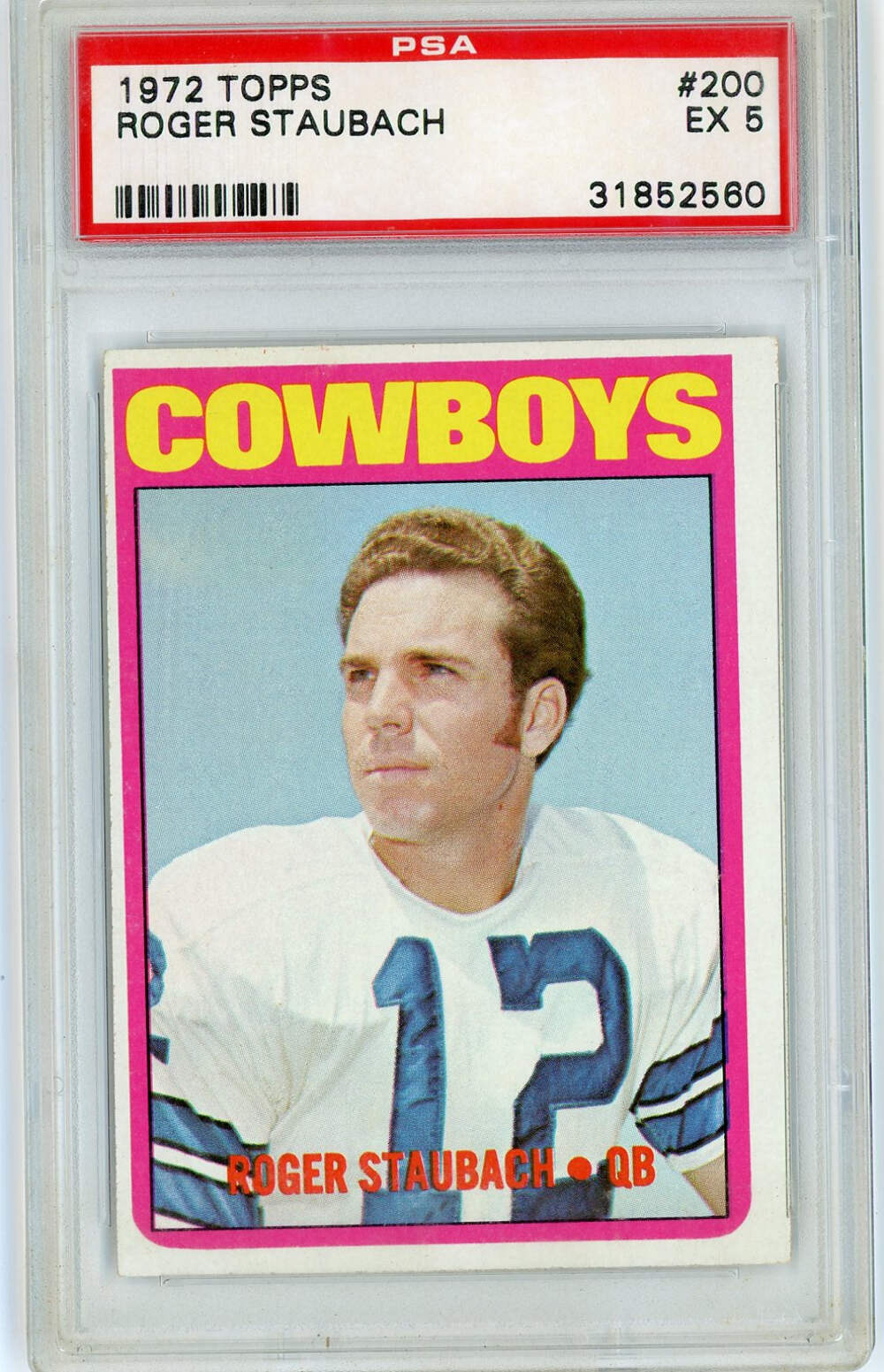 Graded 1972 Topps Roger Staubach #200 Rookie RC Football Card PSA 5 ...