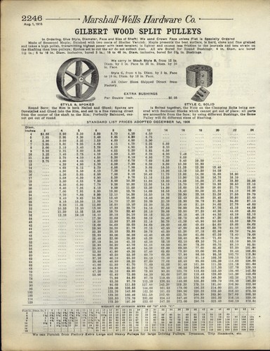 1912-18 PAPER AD Gilbert Wood Split Pulley Price List Belt Oil Dressing ...