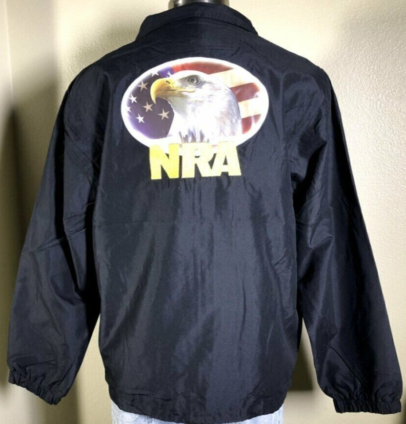 NEW! NRA National Rifle Association Black Jacket Windbreaker w/Eagle ...