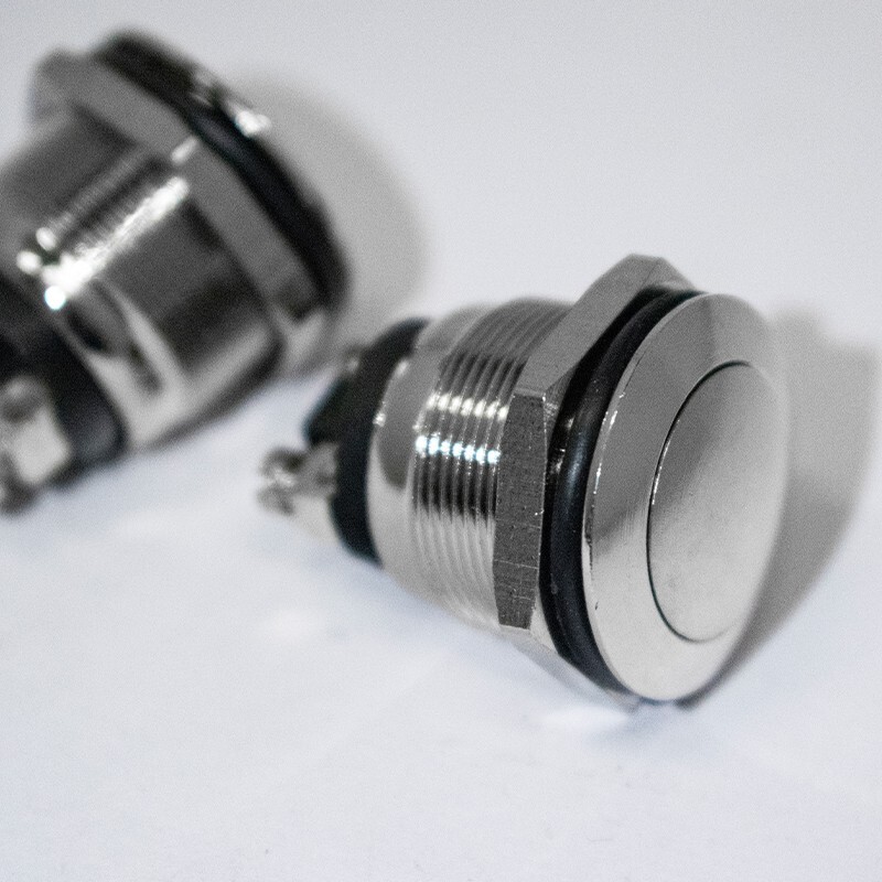 Plated Brass 12 Volt Button Switch Momentary Push On Rally Car Race car ...