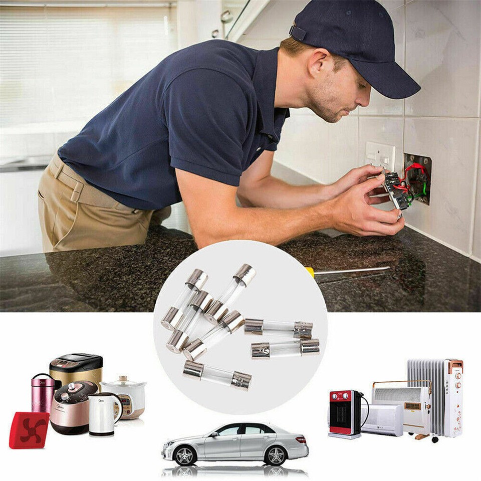 72/200x Assorted Glass Fuses 5x20mm 6x30mm Box Fuse Quick Fast Acting ...