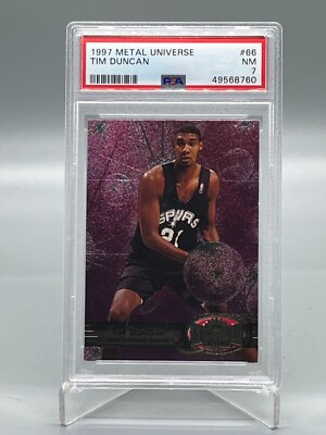 1997 Metal UNIVERSE #66 Tim DUNCAN Rookie PSA 7 Graded NM Spurs ...