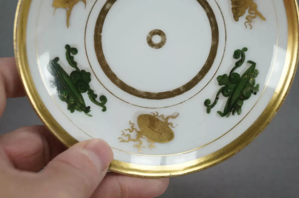 Old Paris Green Neoclassical Griffins & Gold Tea Cup & Saucer Circa ...