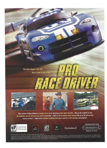 ps1 ps2 Xbox "Pro Race Driver", Ryan McKane by CODEMASTERS - print ad (2002) | eBay