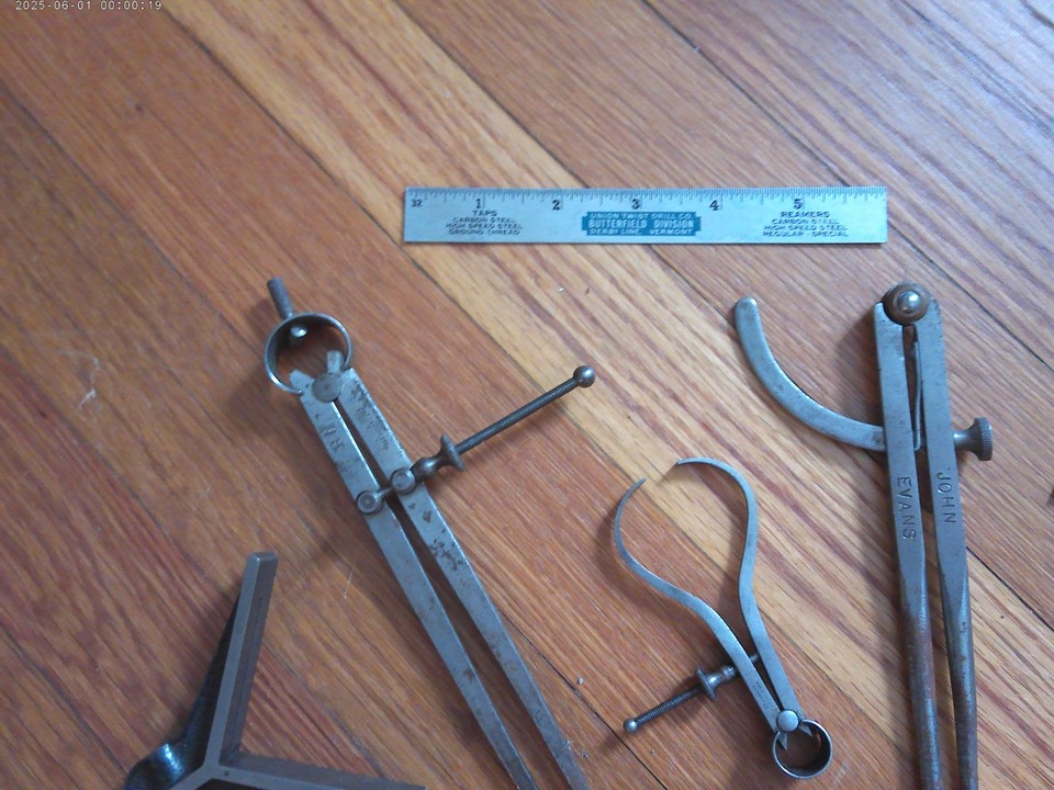 Lot of 11 pieces VINTAGE MACHINIST TOOLS SQUARE DIVIDERS CALIPERS RULES ...