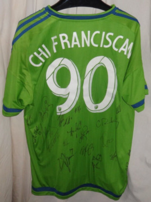 Seattle Sounders FC TEAM SIGNED Soccer Jersey XL Autographed Dempsey ...
