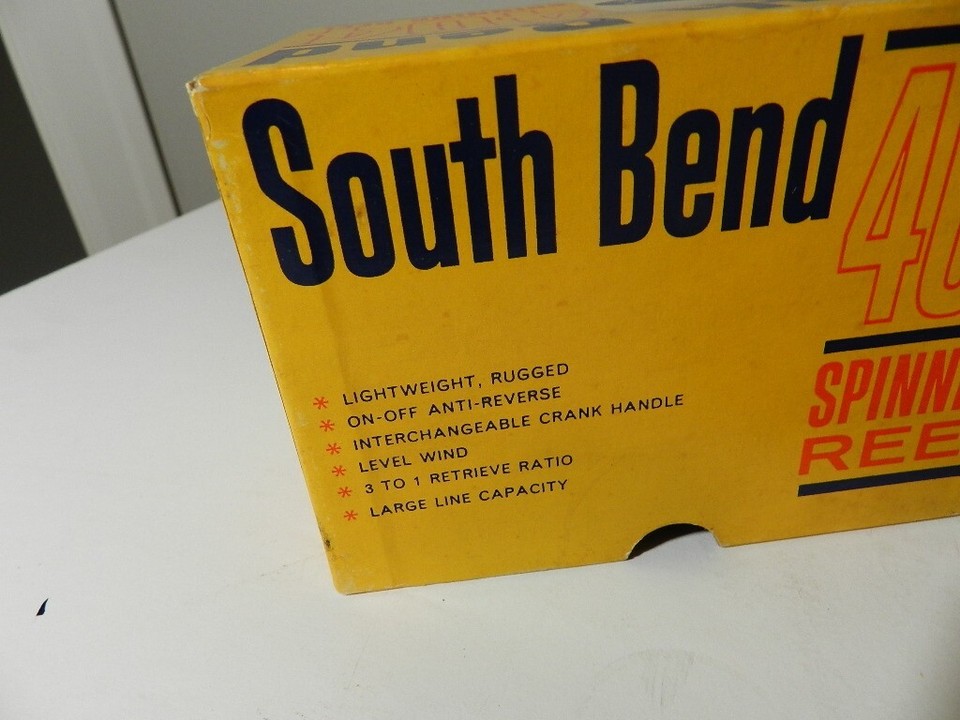 VINTAGE FISHING REEL- SOUTH BEND MODEL 404 SPINNING REEL- W/ BOX- NEW ...