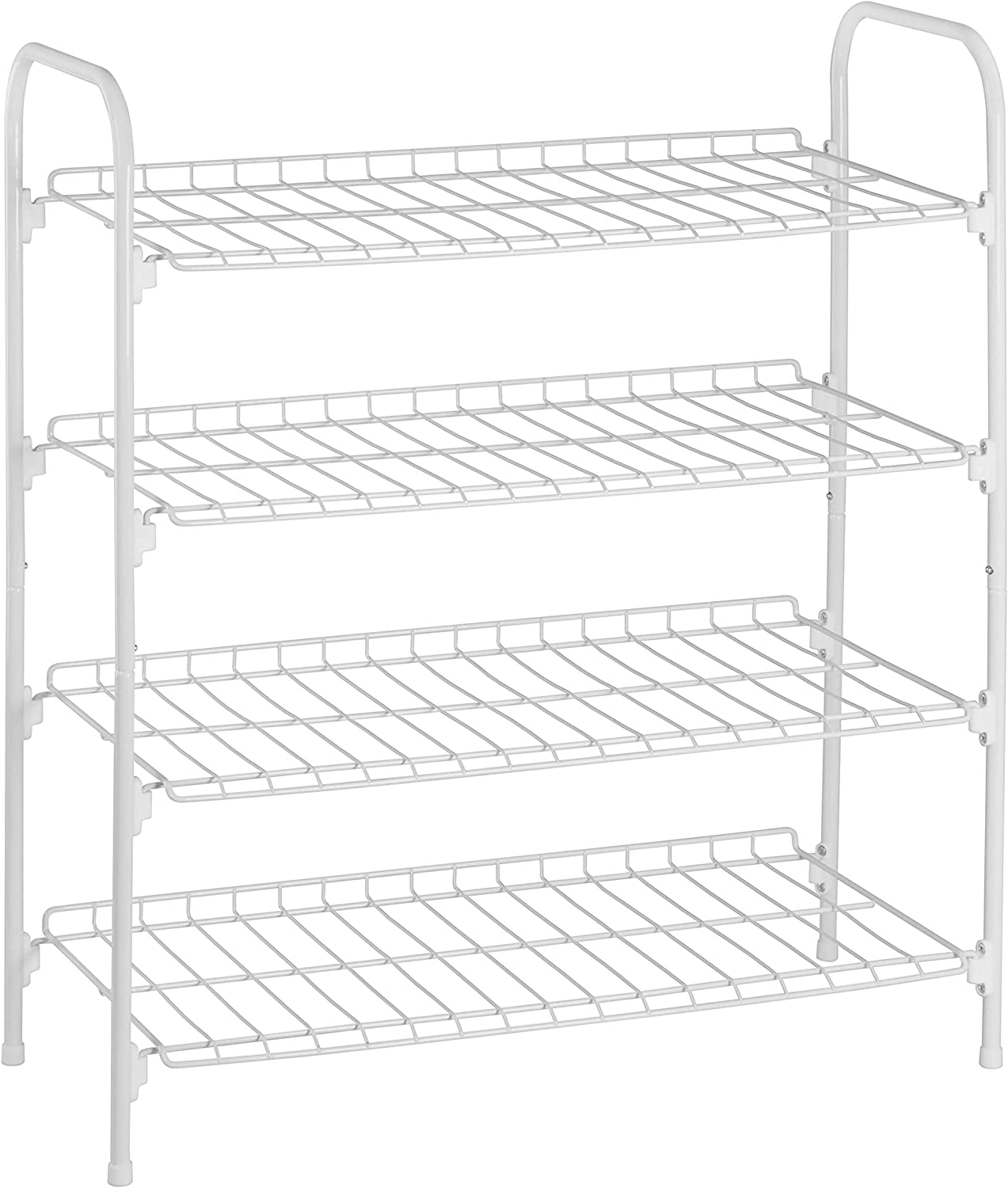 4-Tier White Metal Shoe Rack and Accessories Storage SHO-01172 White ...